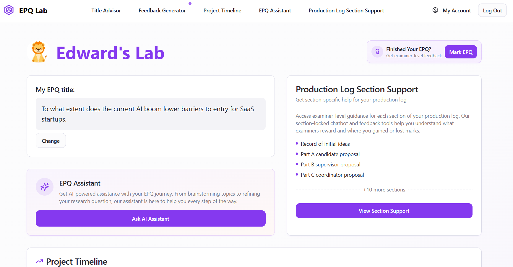 EPQ Lab — AI Assistant for Extended Project Qualification